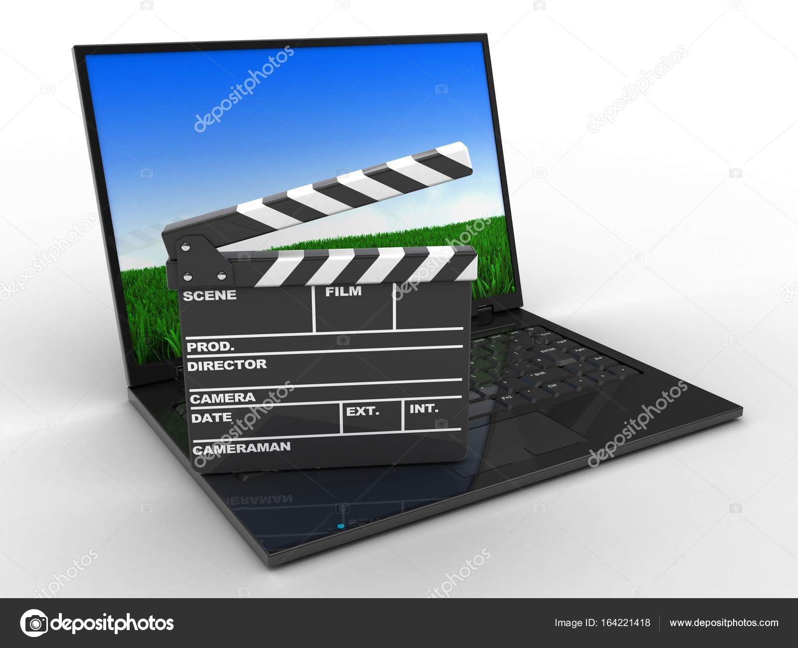 Illustration of laptop over background — Stock Photo © mmaxer #164221418