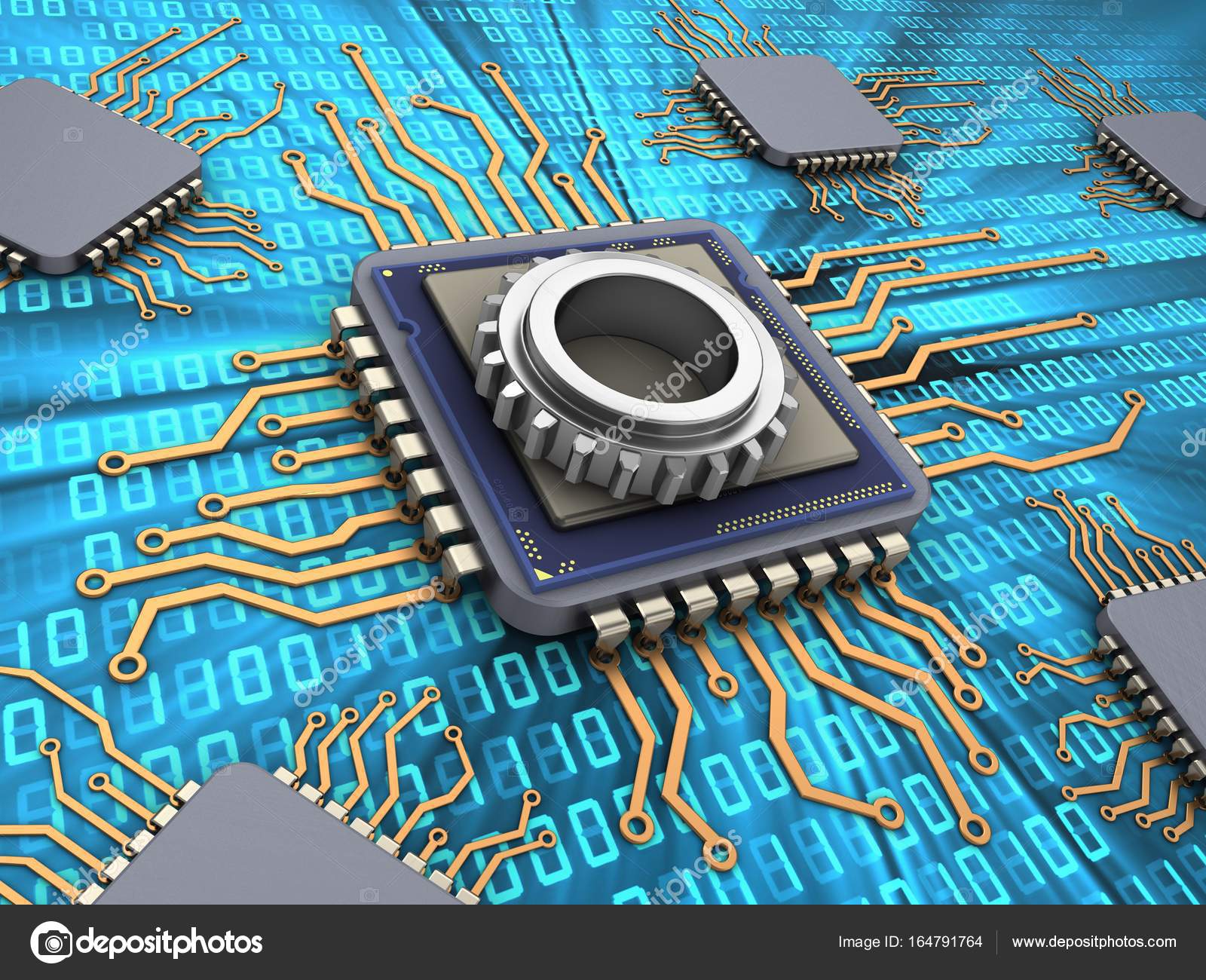 Illustration of computer chips Stock Photo by ©mmaxer 164791764