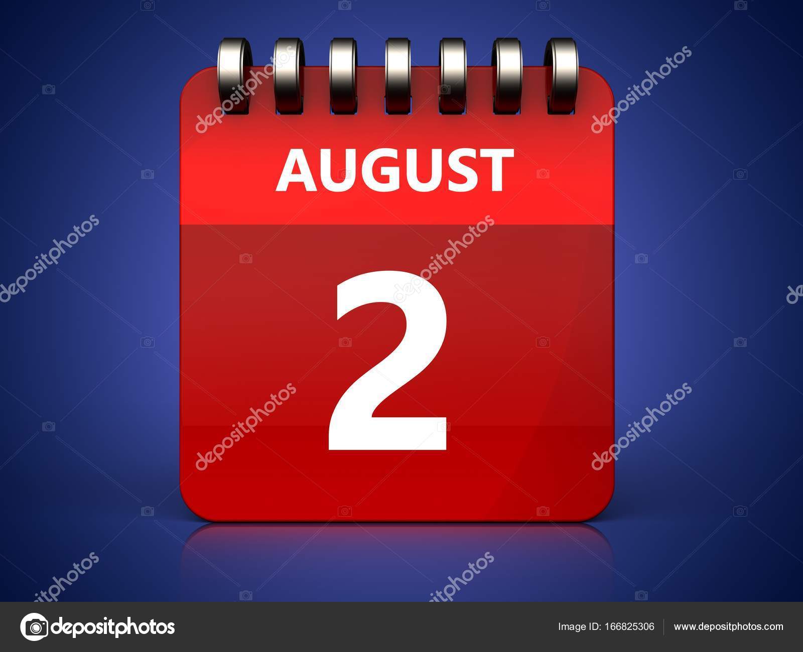Illustration of 2 august calendar — Stock Photo © mmaxer #166825306
