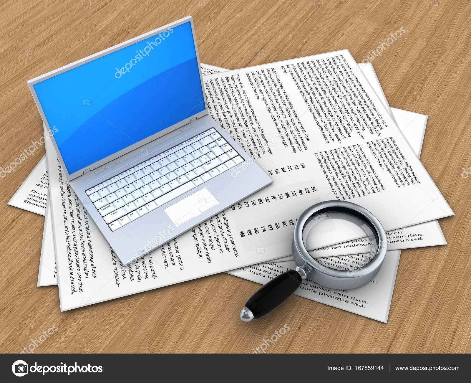 Illustration of papers and computer Stock Photo by ©mmaxer 167859144