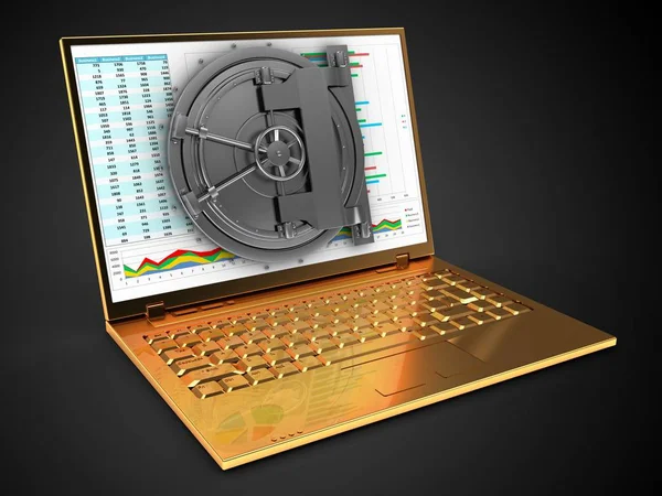 Illustration of laptop over background Stock Photo by ©mmaxer 167812040