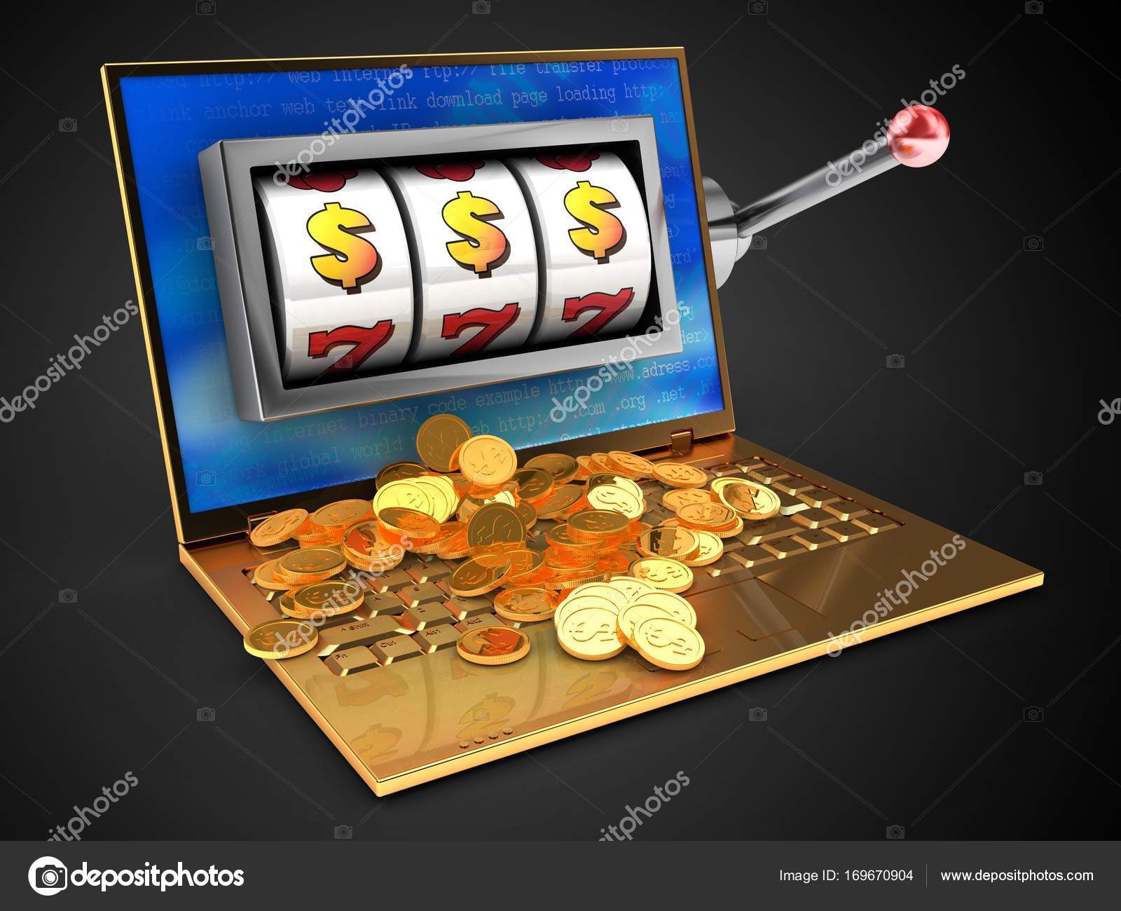 Illustration of golden computer Stock Illustration by ©mmaxer #169670904