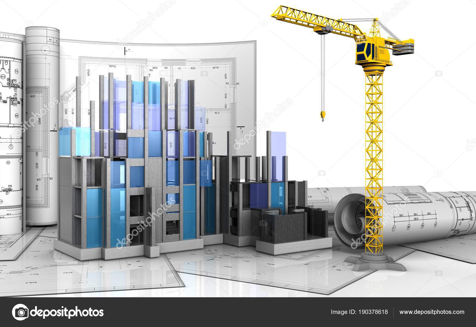 Ilustración Del Progreso Construcción Con Dibujos Sobre Fondo Blanco ...