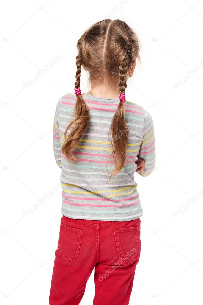 Back view of a child girl standing — Stock Photo © pavel_kolotenko ...