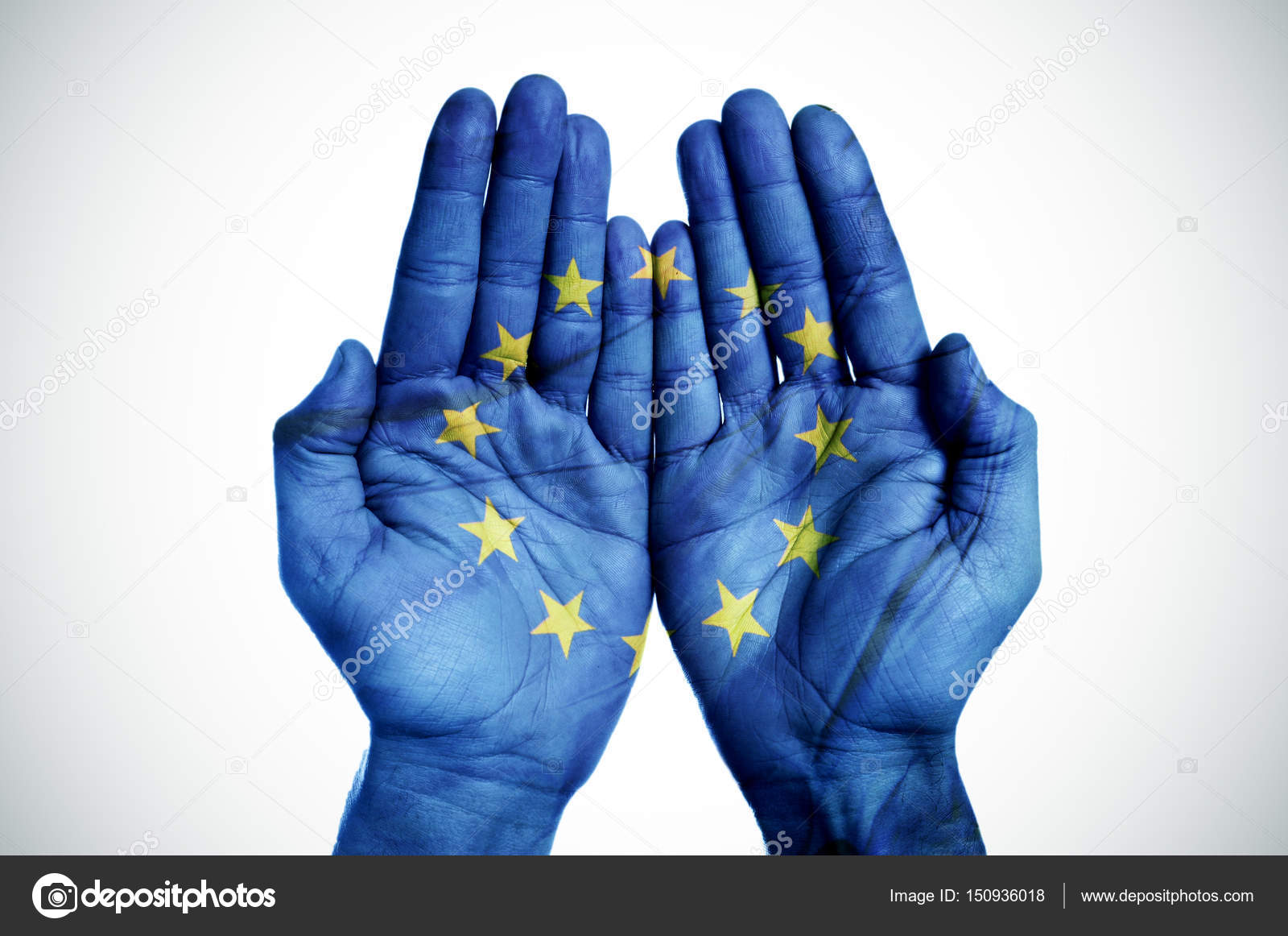 Hands patterned with the european flag — Stock Photo © nito103 #150936018
