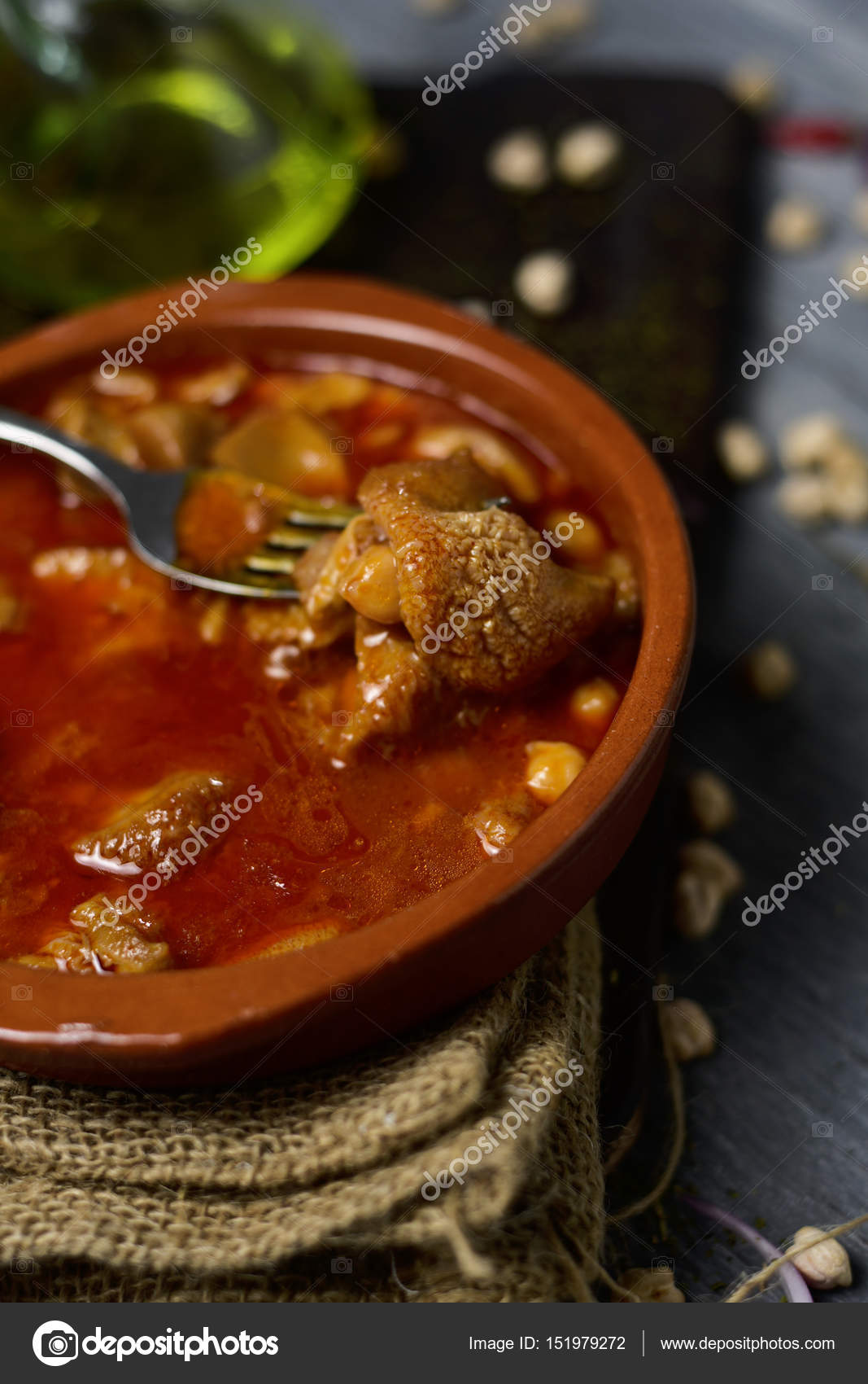 Spanish callos, a typical stew with beef tripe Stock Photo by ©nito103 ...