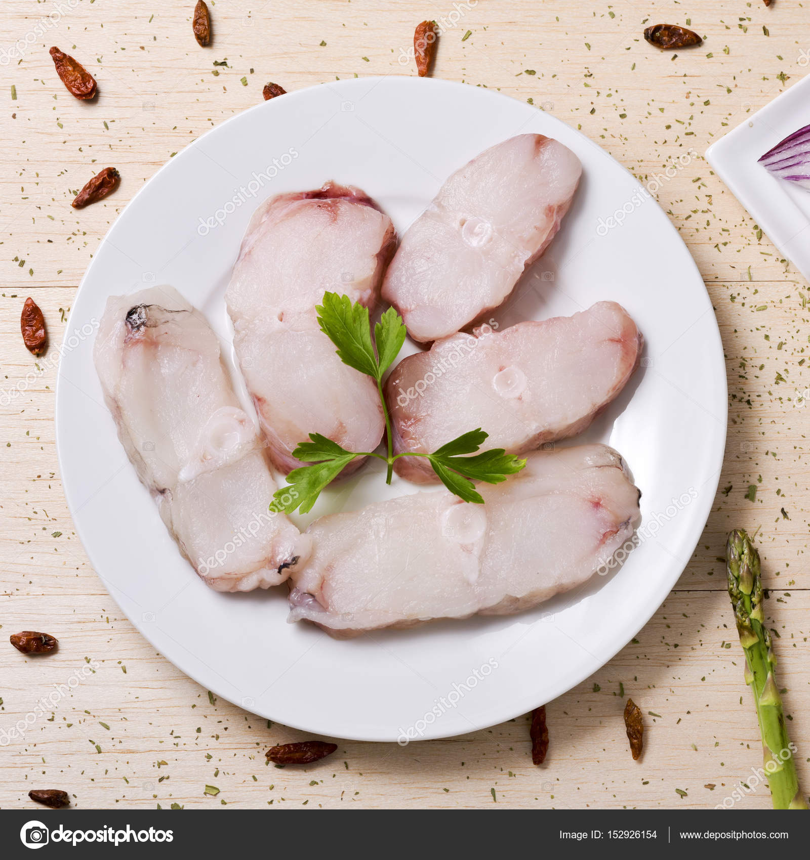 Slices of raw monkfish Stock Photo by ©nito103 152926154
