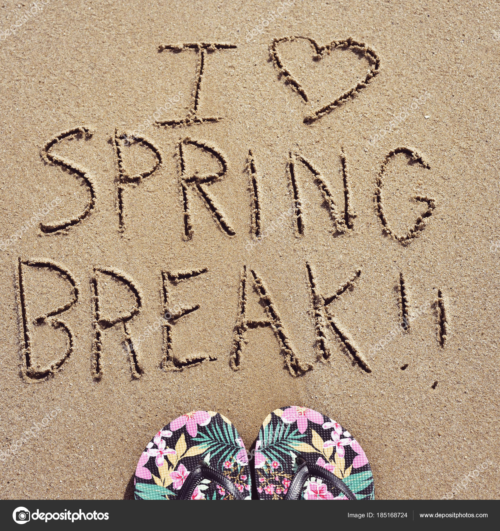 Text I love spring break in the sand Stock Photo by ©nito103 185168724