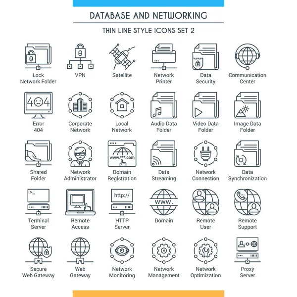 Database Networking Icons Set Modern Icons Theme Storage Analysis ...