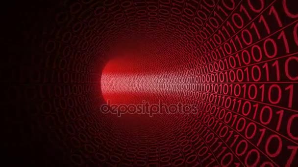 Binary numbers data transfer wormhole funnel tunnel animation background new quality ...