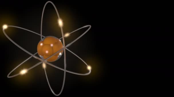Blue stylized atom and electron orbits. Scientific motion background ...