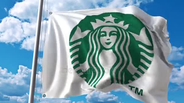 Waving flag with Barcelona football team logo. 4K editorial clip ...