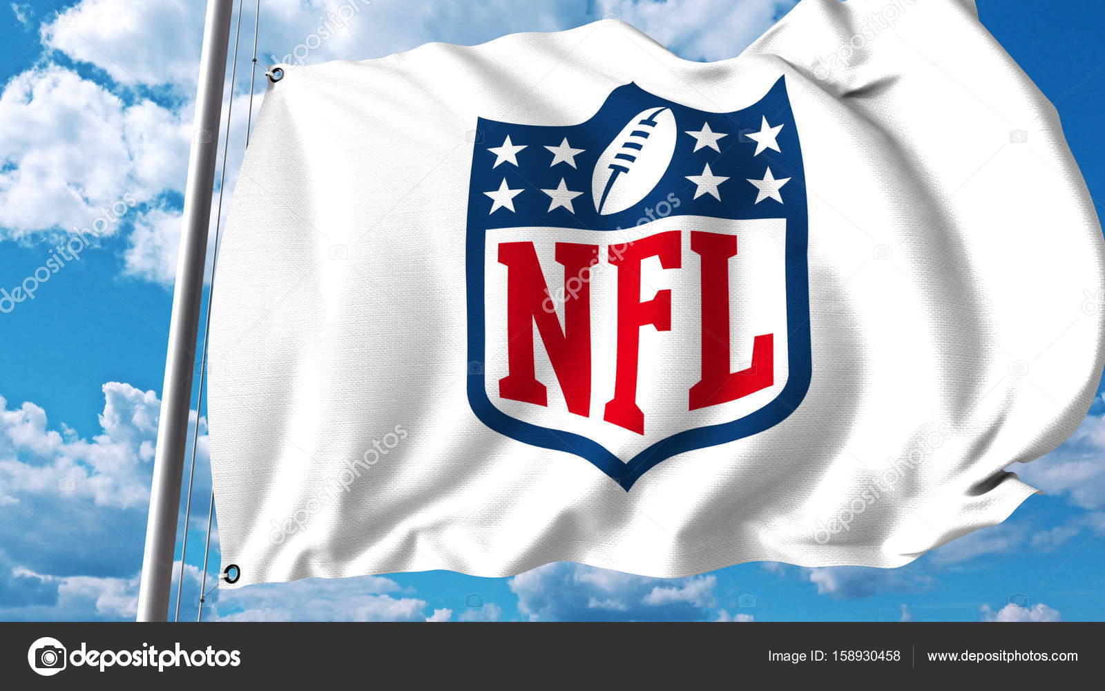 Waving flag with NFL logo. Editorial 3D rendering — Stock Editorial ...