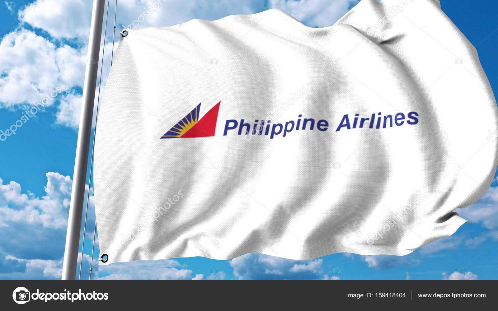 Waving flag with Philippine Airlines logo. 3D rendering — Stock ...