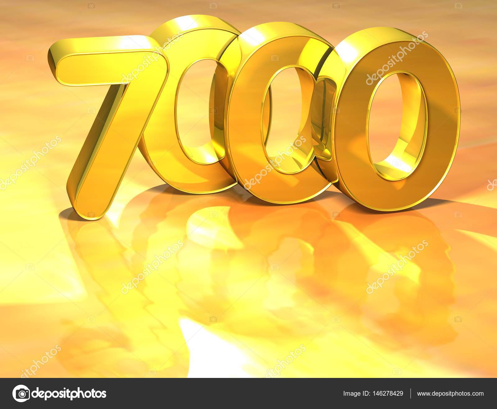 3D Gold Ranking Número 7000 sobre fondo blanco .: fotografía de stock ...