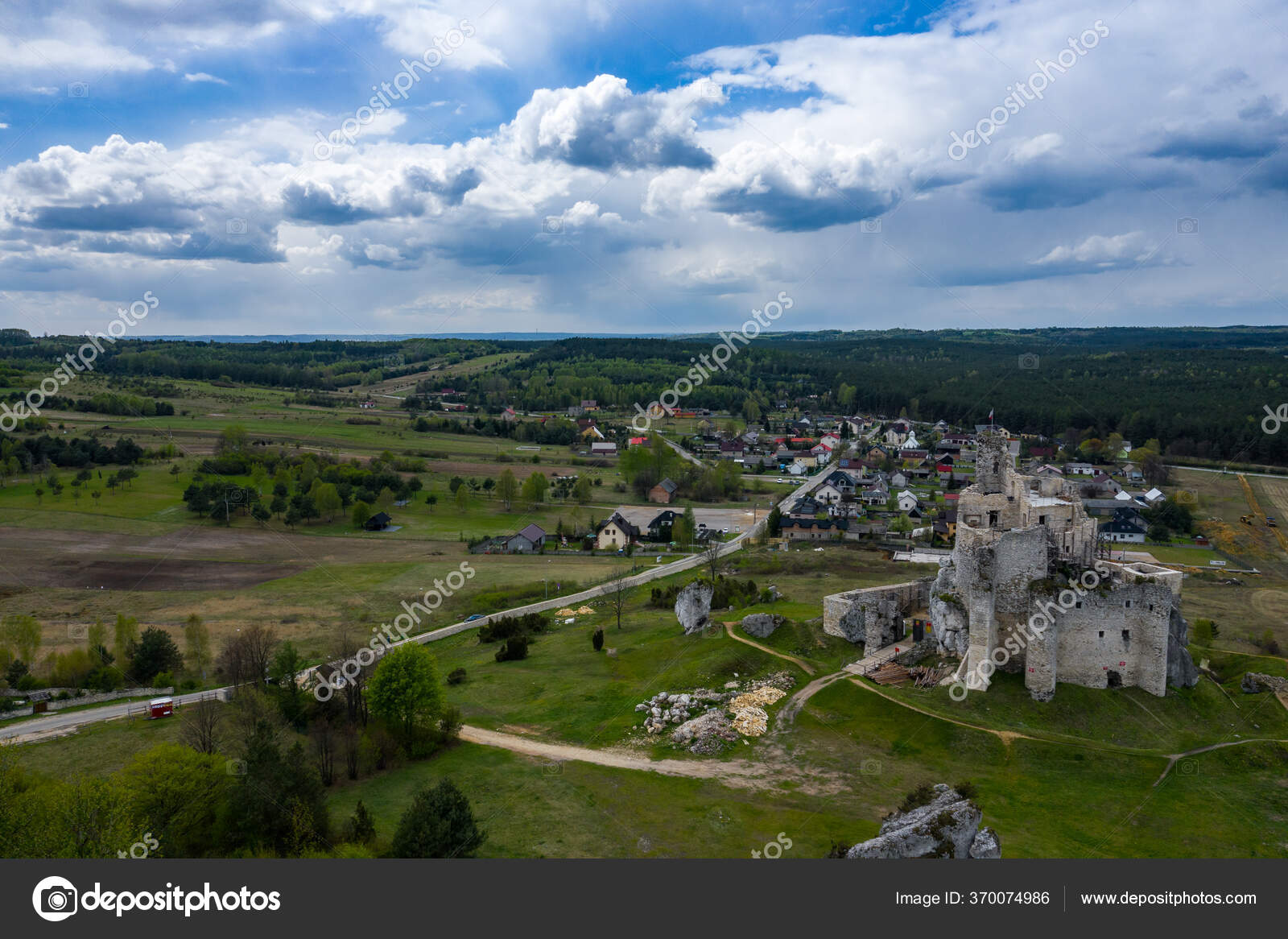 Aerial View Mirow Castle Eagles Nests Trail Medieval Fortress Jura ...