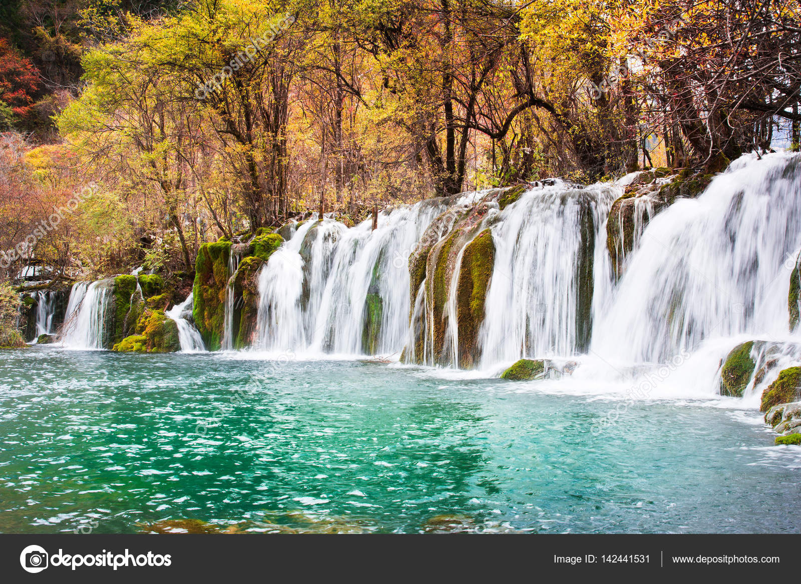Arrow bamboo waterfall jiuzhaigou scenic ⬇ Stock Photo, Image by ...