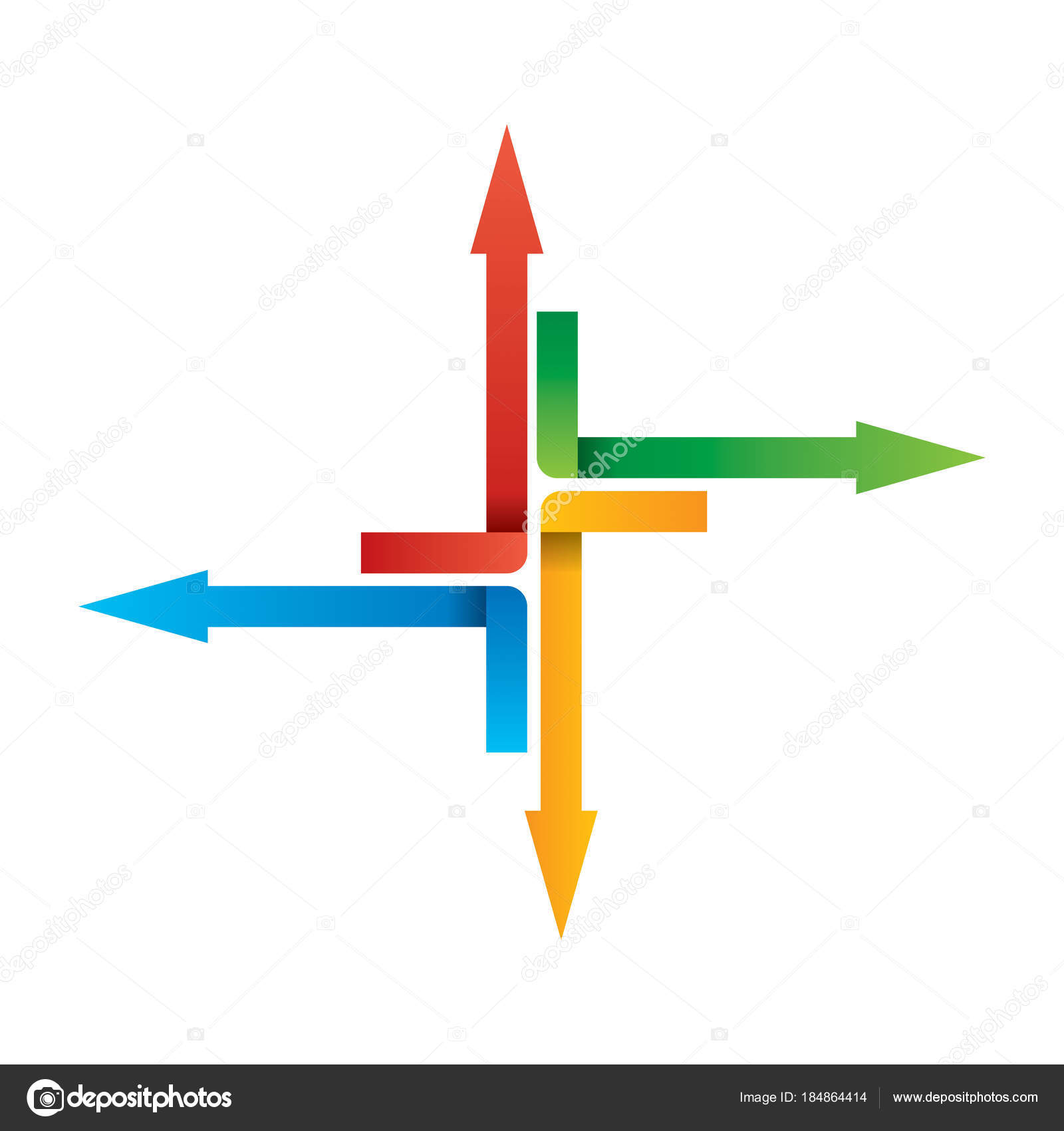 Flow Chart Colorful Arrows Business Concept Stock Vector Image by ...