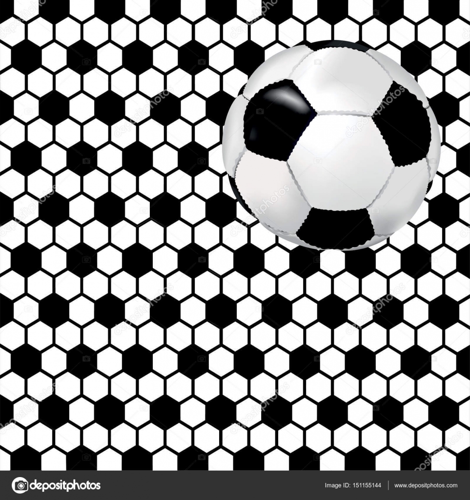 Fundo preto e branco com bola de futebol — Vetor de Stock © Sams57 ...