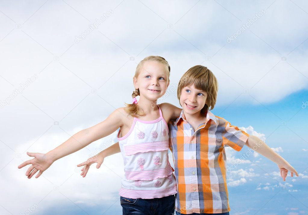 Kids have fun together — Stock Photo © khorzhevska #127986482