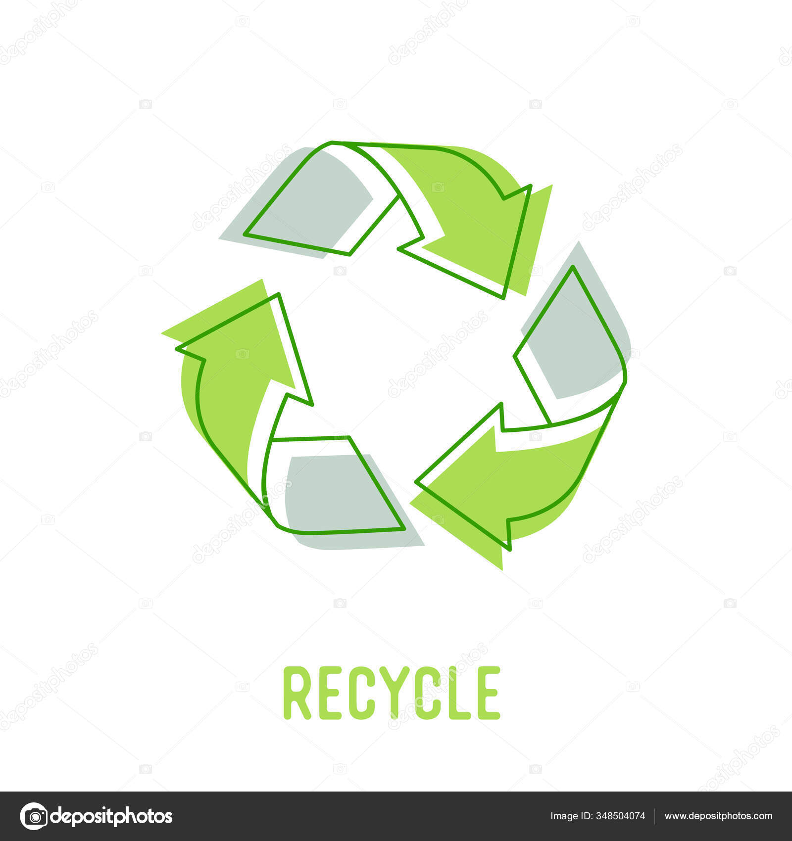 Recyclable Package Concept. Recycle Symbol of Three Green Circulate ...