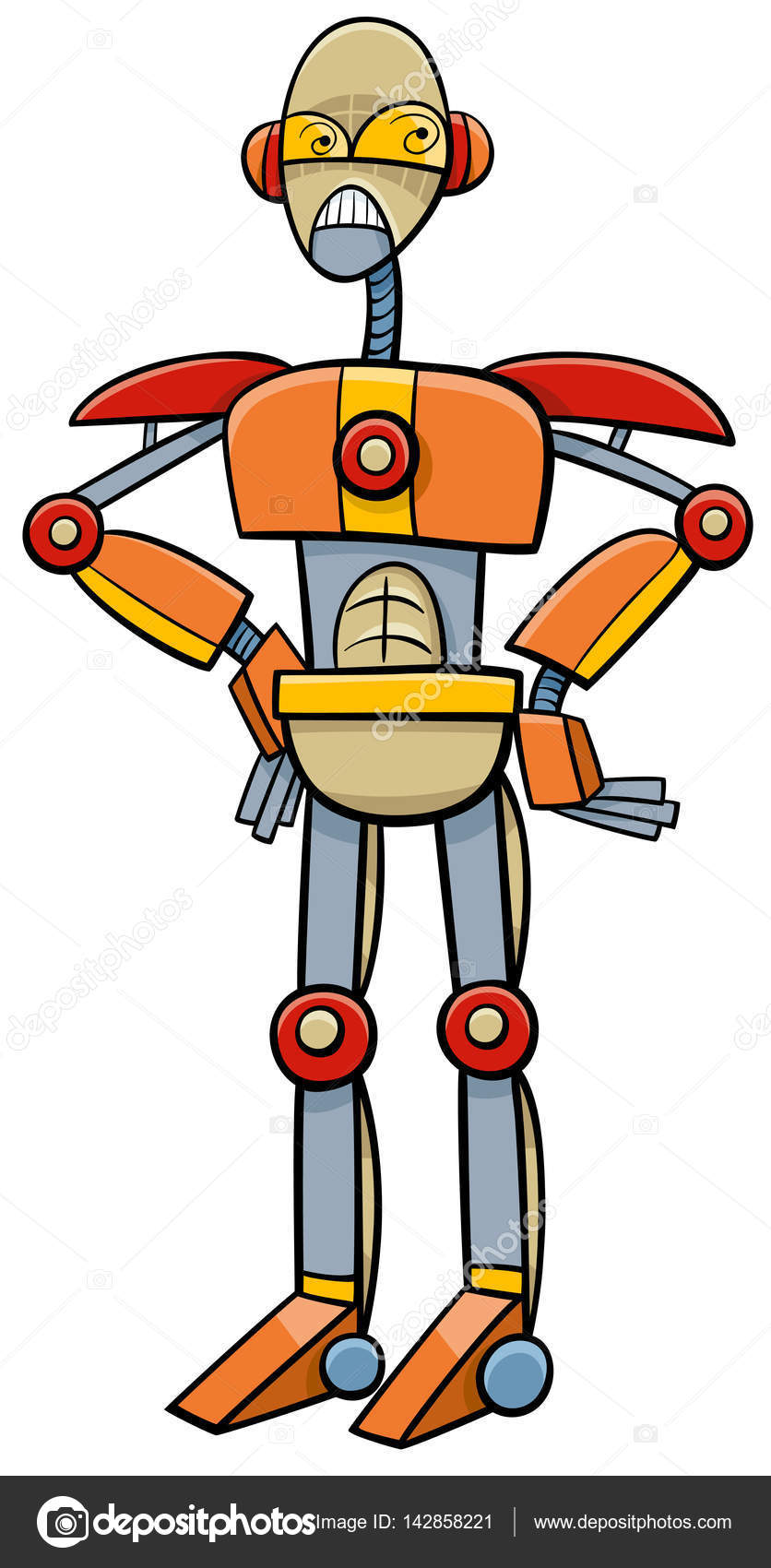 Robot or cyborg cartoon illustration Stock Vector by ©izakowski 142858221