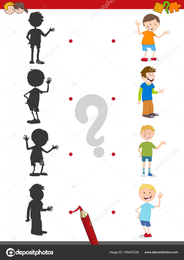 Cartoon shadow activity with kids Stock Vector Image by ©izakowski ...