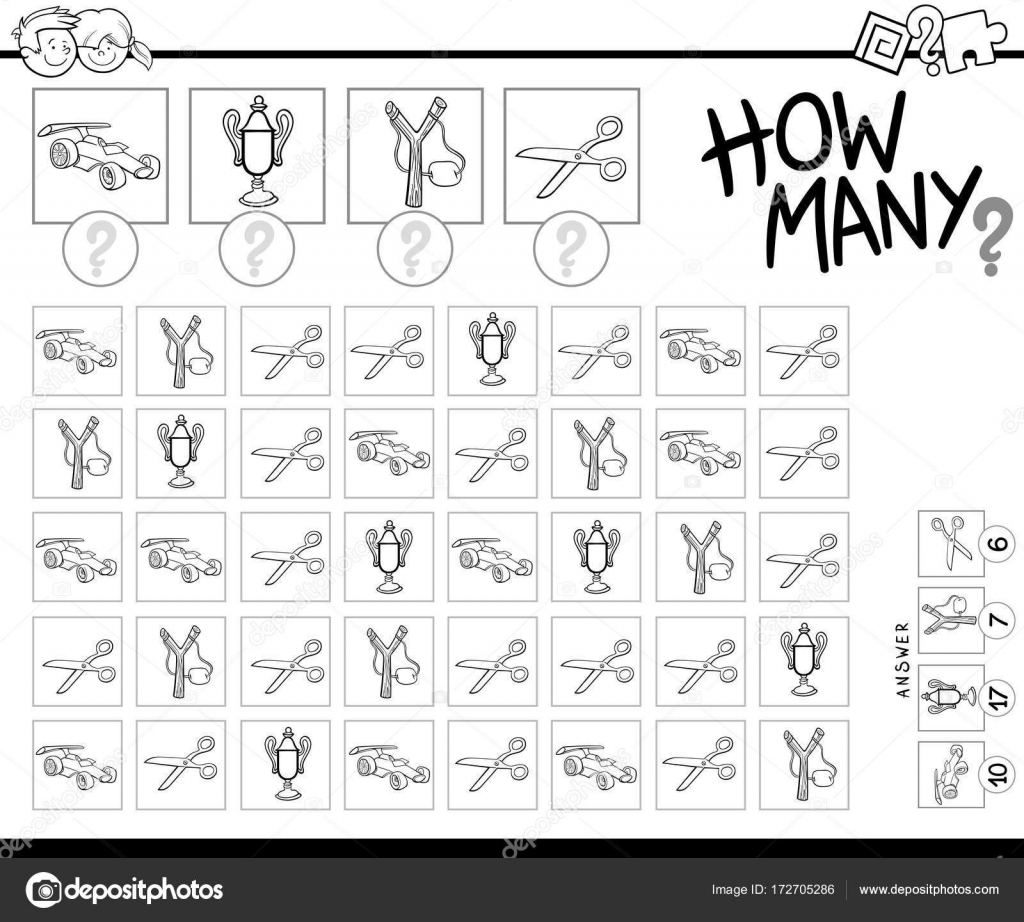 Counting objects game coloring book Stock Vector Image by ©izakowski ...