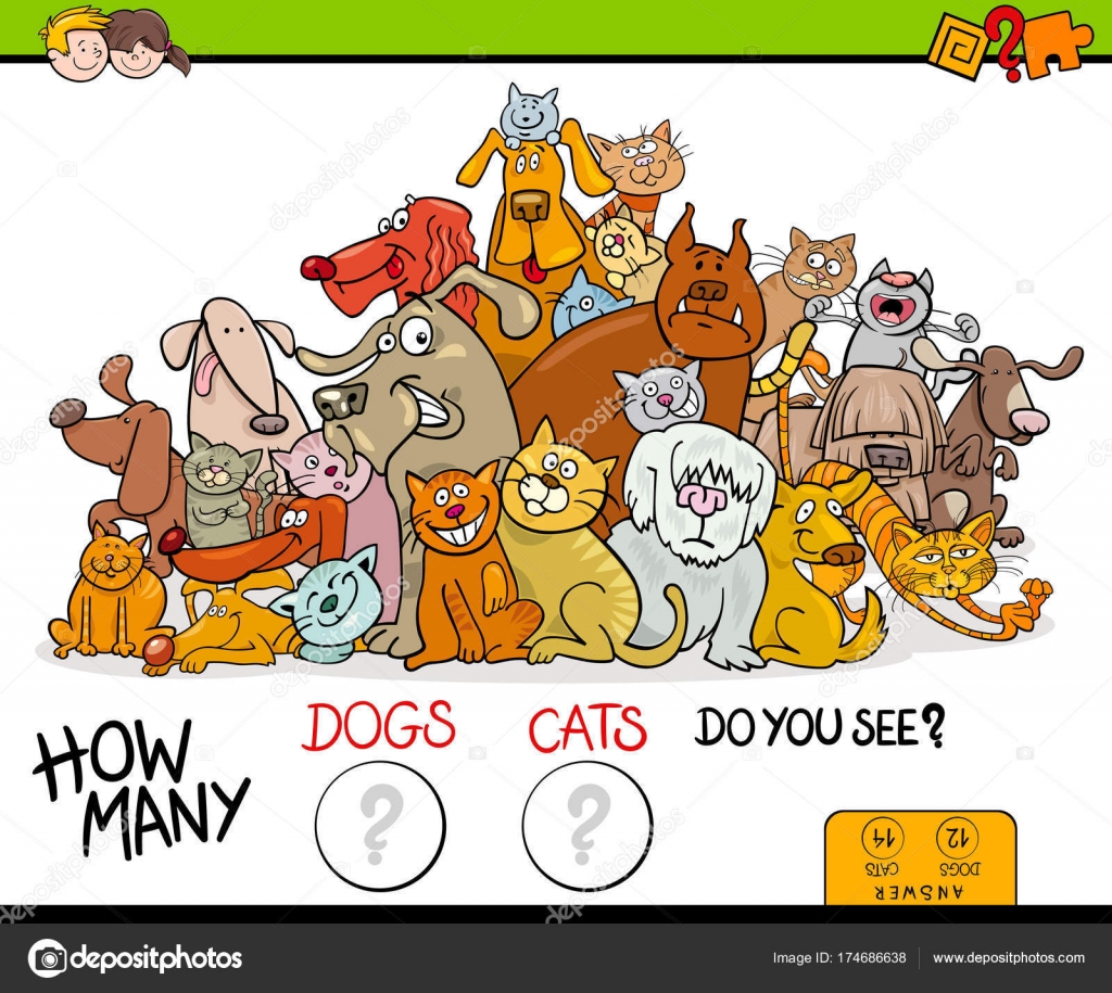 Counting cats and dogs activity game Stock Vector Image by ©izakowski ...