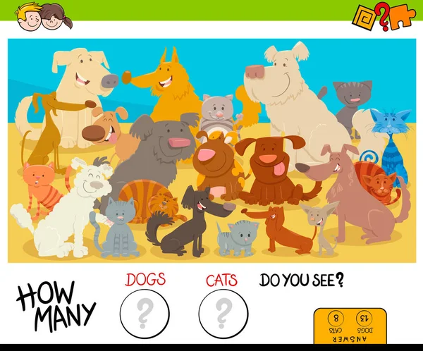Counting cats and dogs activity game Stock Vector Image by ©izakowski ...