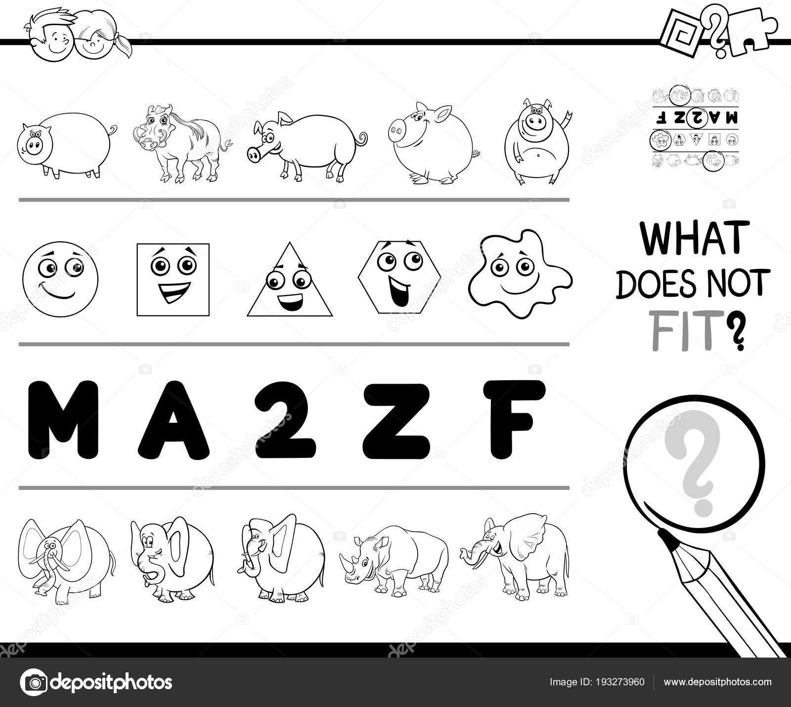 Picture not fit in a row game coloring book Stock Vector Image by ...