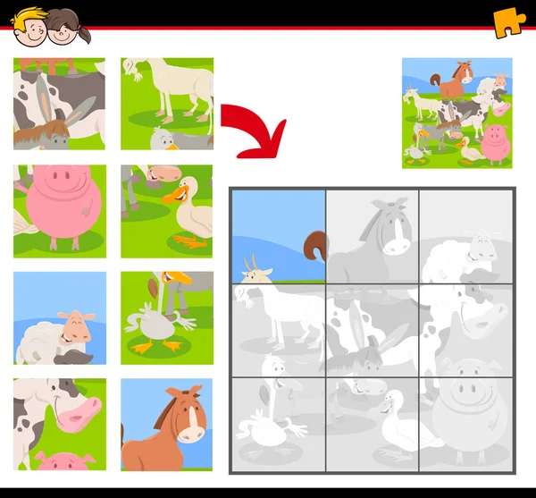 Granja puzzle imágenes de stock de arte vectorial | Depositphotos