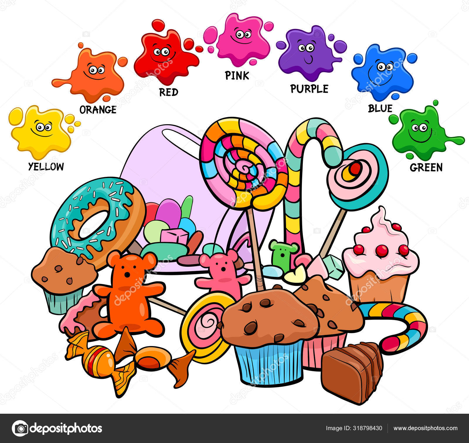 Basic colors with sweet food objects group Stock Vector Image by ...