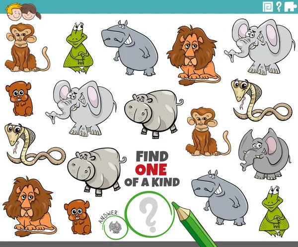 Ilustración Dibujos Animados Encontrar Dos Imágenes Idénticas Juego ...