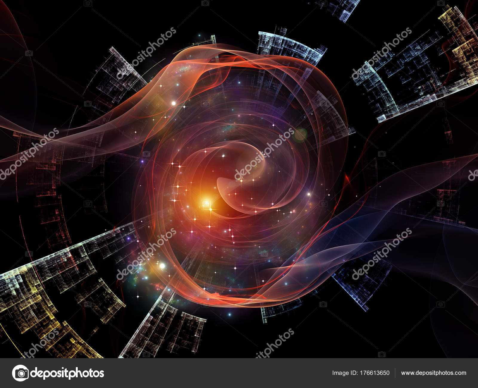 Visualization of Radial Fractal Texture Stock Photo by ©agsandrew 176613650