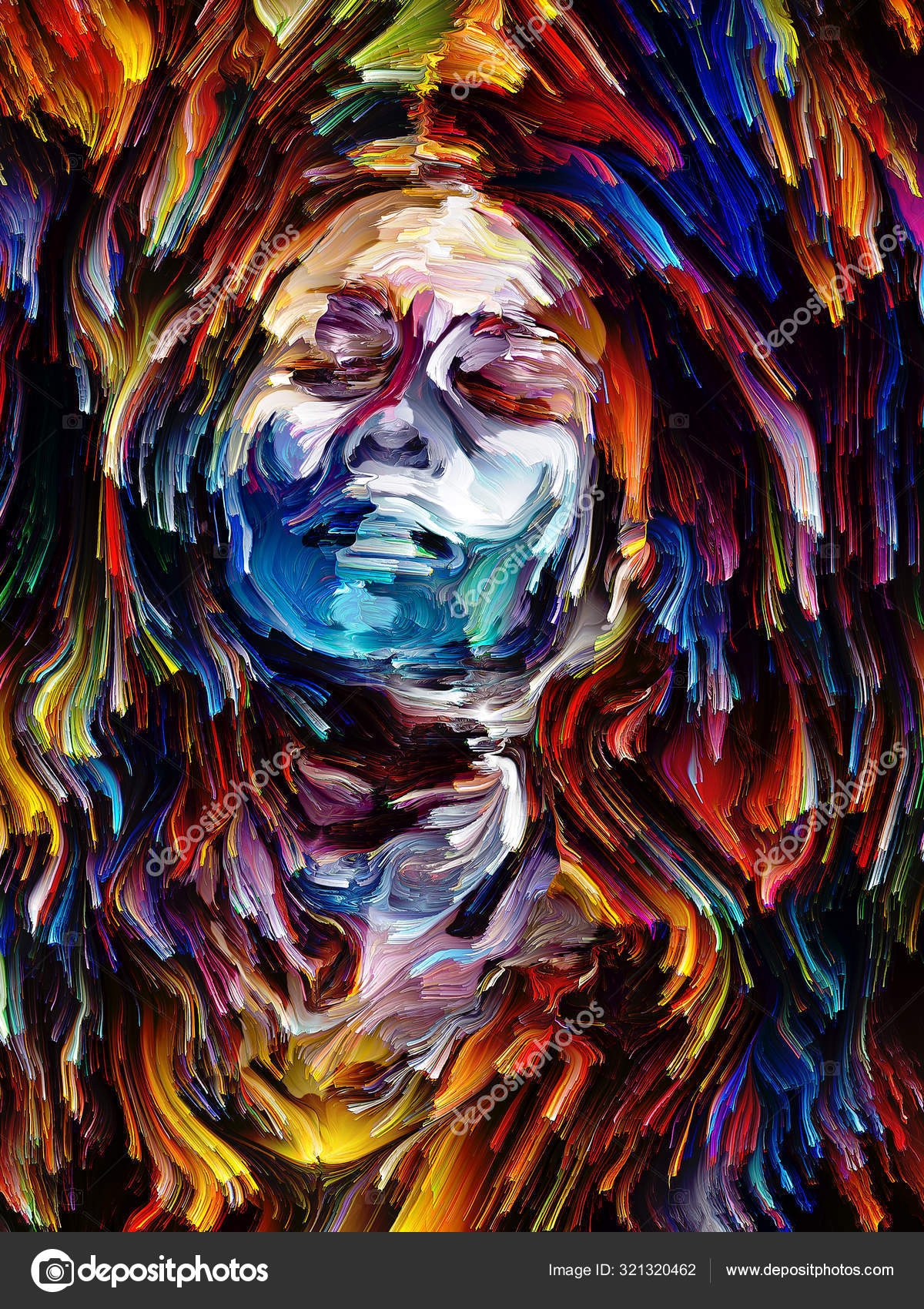 Colorful Abstract Portrait Painting. Stock Photo by ©agsandrew 321320462
