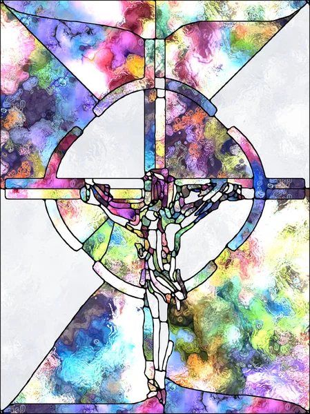 Spectral Color. Cross of Stained Glass series. Abstract arrangement of ...