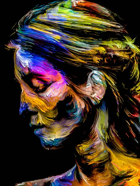 People of Color series. Multicolor abstract portrait of young woman on ...