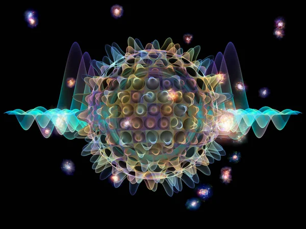 Viral series. Translucent virus particle in abstract microscopic ...