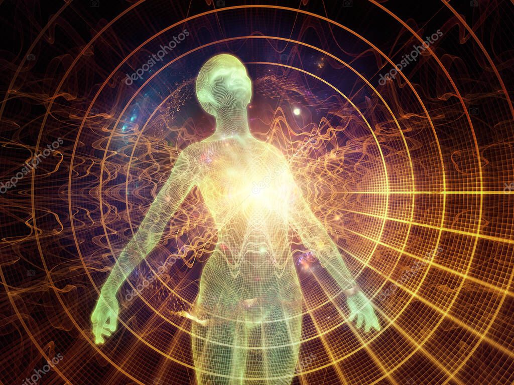 Luz dentro de la serie. Representación 3D de la figura humana ...
