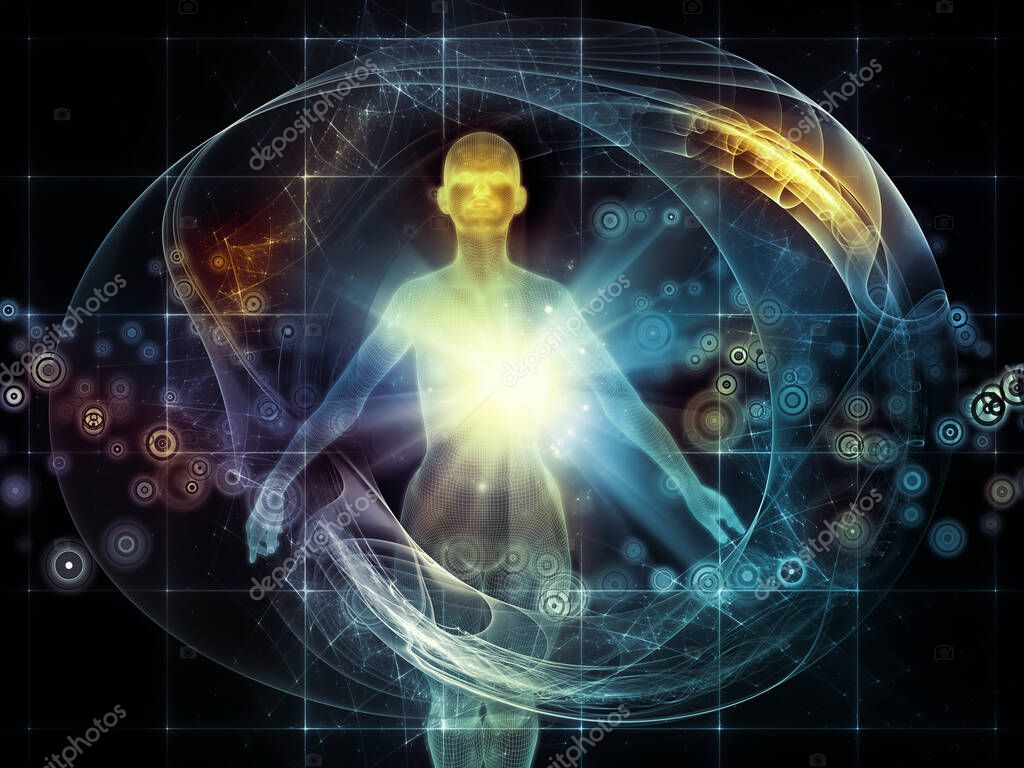 Luz dentro de la serie. Representación 3D de la figura humana ...