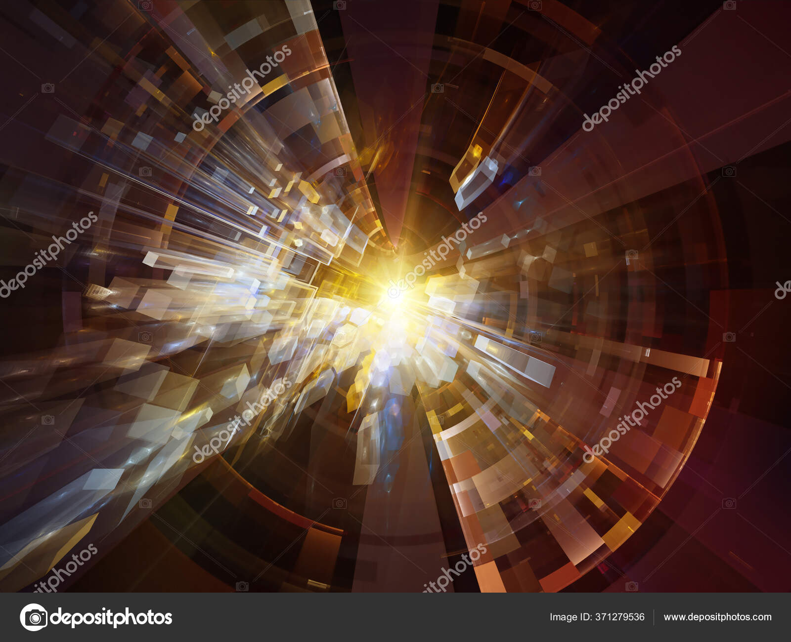 Exponential Technology Bright Math Generated Abstract Radial Elements ...