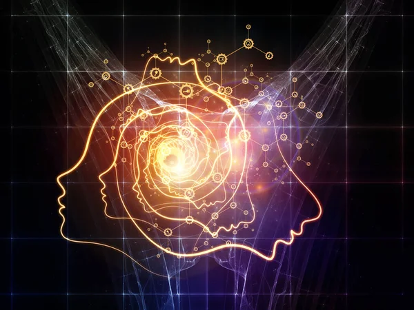 Out of Your Mind Science series. Design made of spiral of human ...