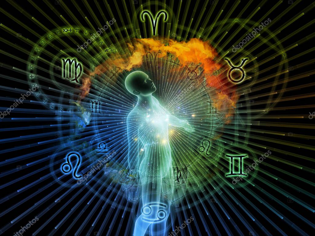 Luz dentro de la serie. Representación 3D de la figura humana ...