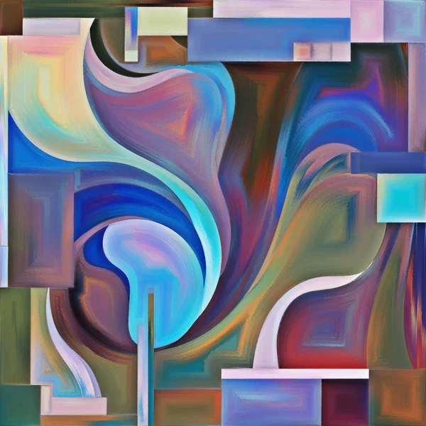 Affinity of Forms series. Collage background of colorful shapes and textures on the subject of ...