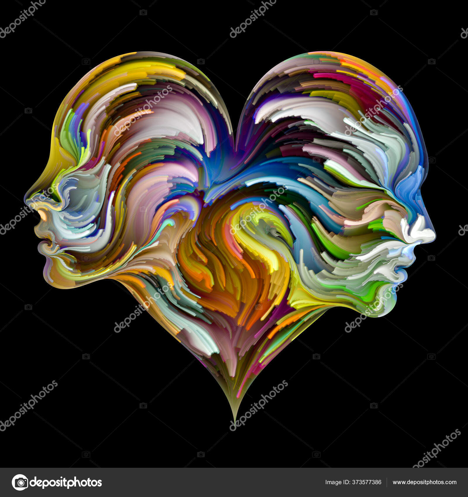 Abstract Broken Heart Drawings