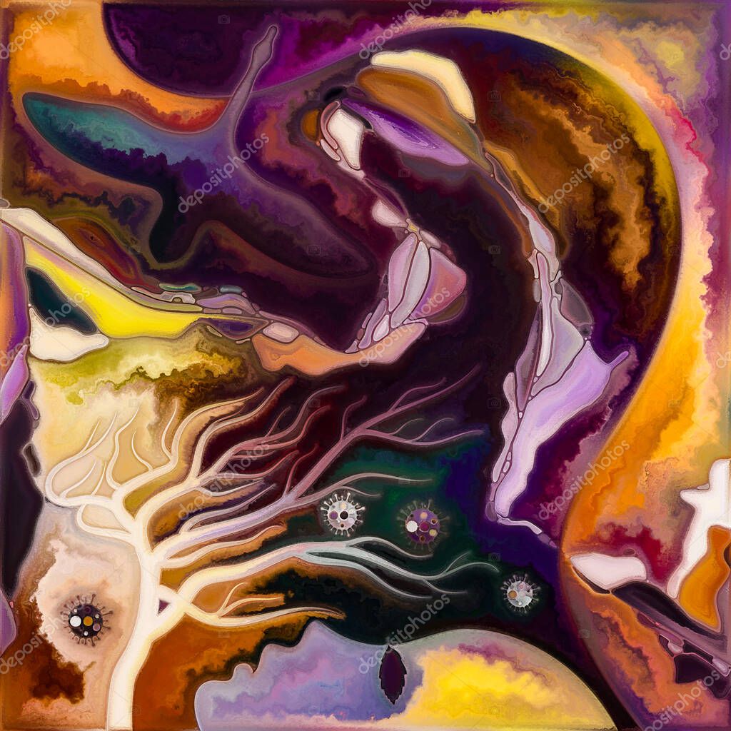 Visión viral. Arte abstracto sobre el tema de las dimensiones ...