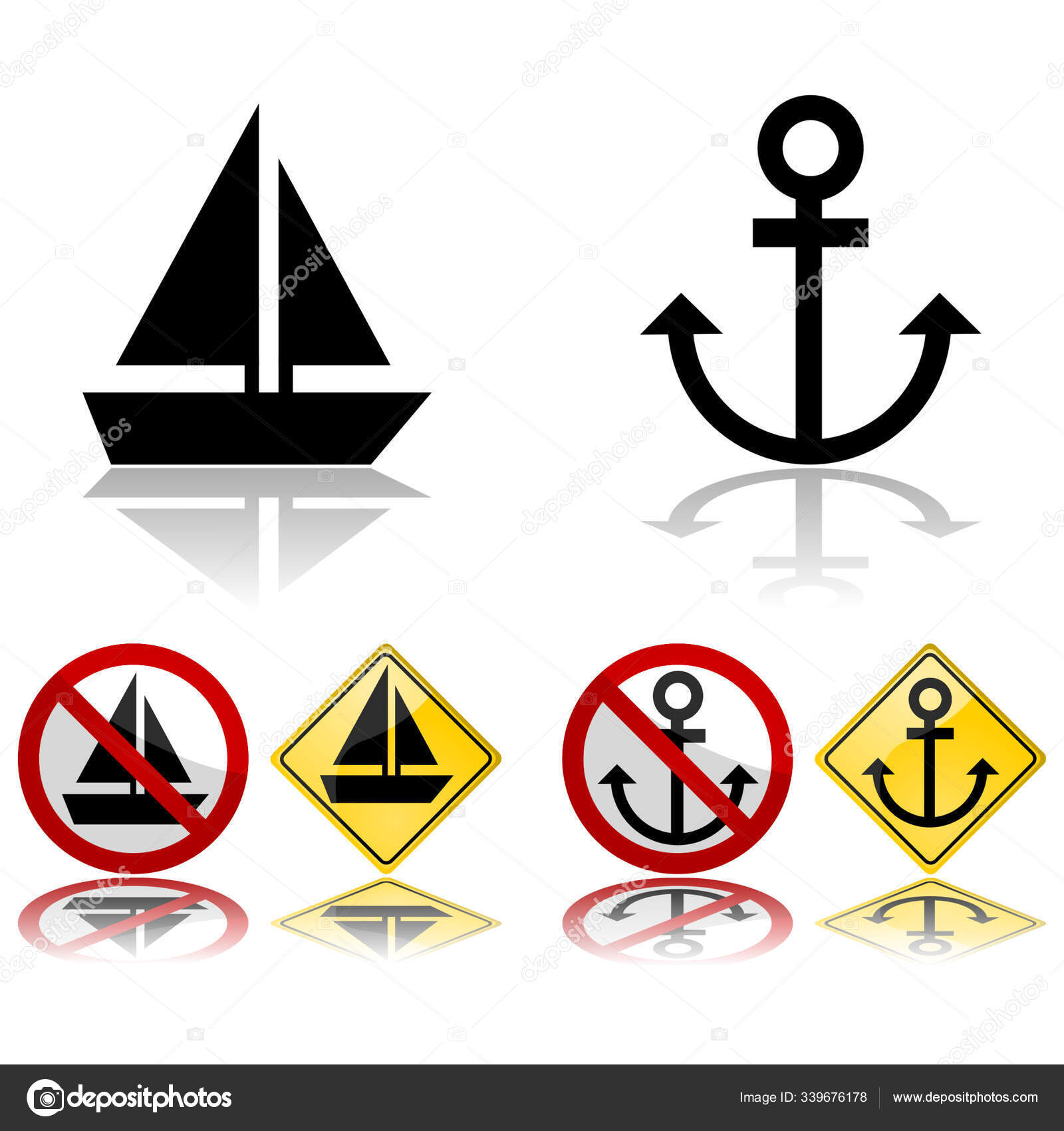 Señales de barco y ancla vector, gráfico vectorial © bruno1998 imagen ...