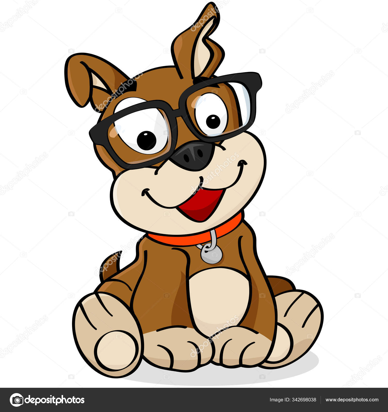 Nerd perro de dibujos animados Vector de stock #342698038 de ©bruno1998