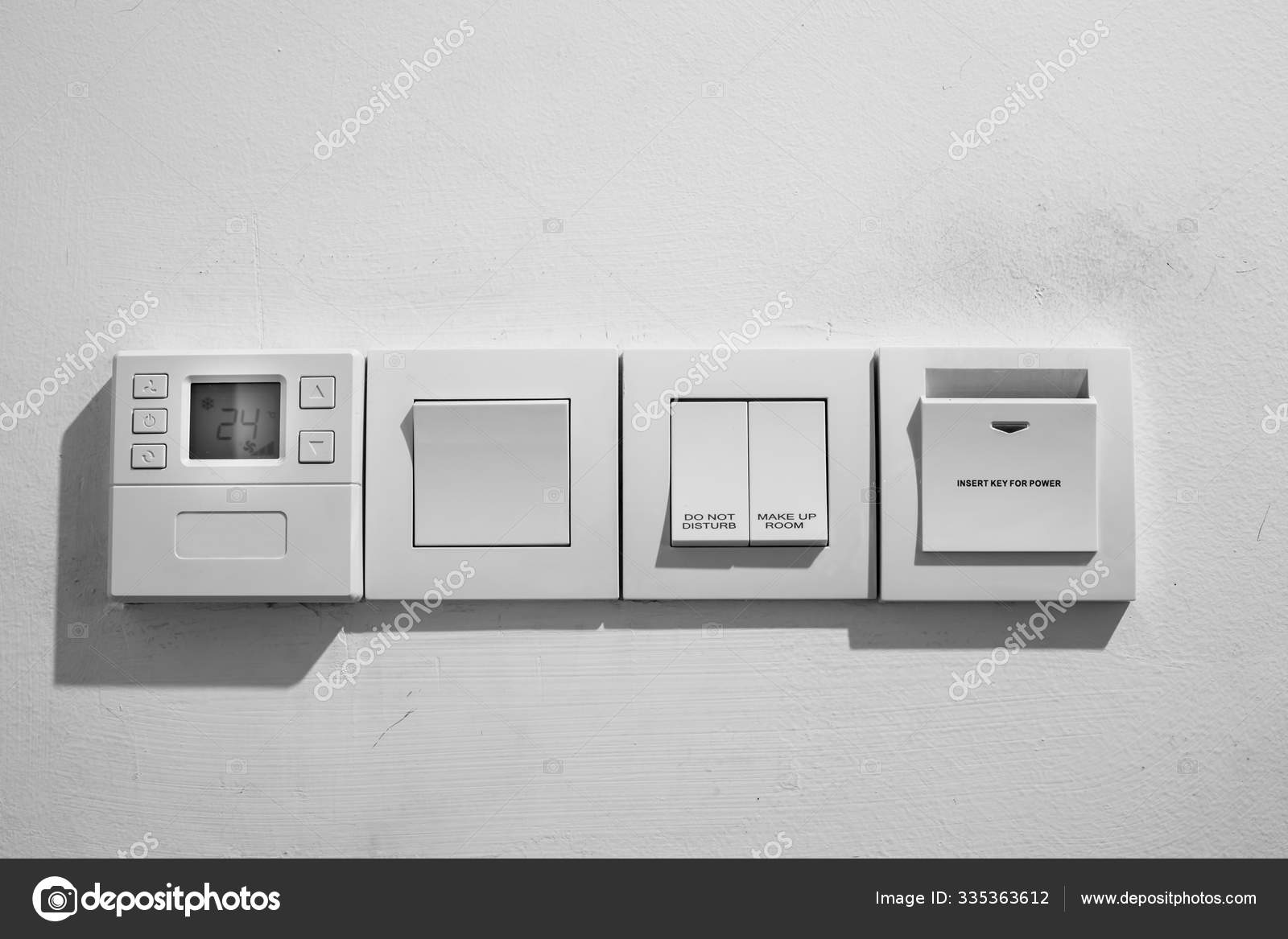 Electrical outlets and light switches. ⬇ Stock Photo, Image by ...